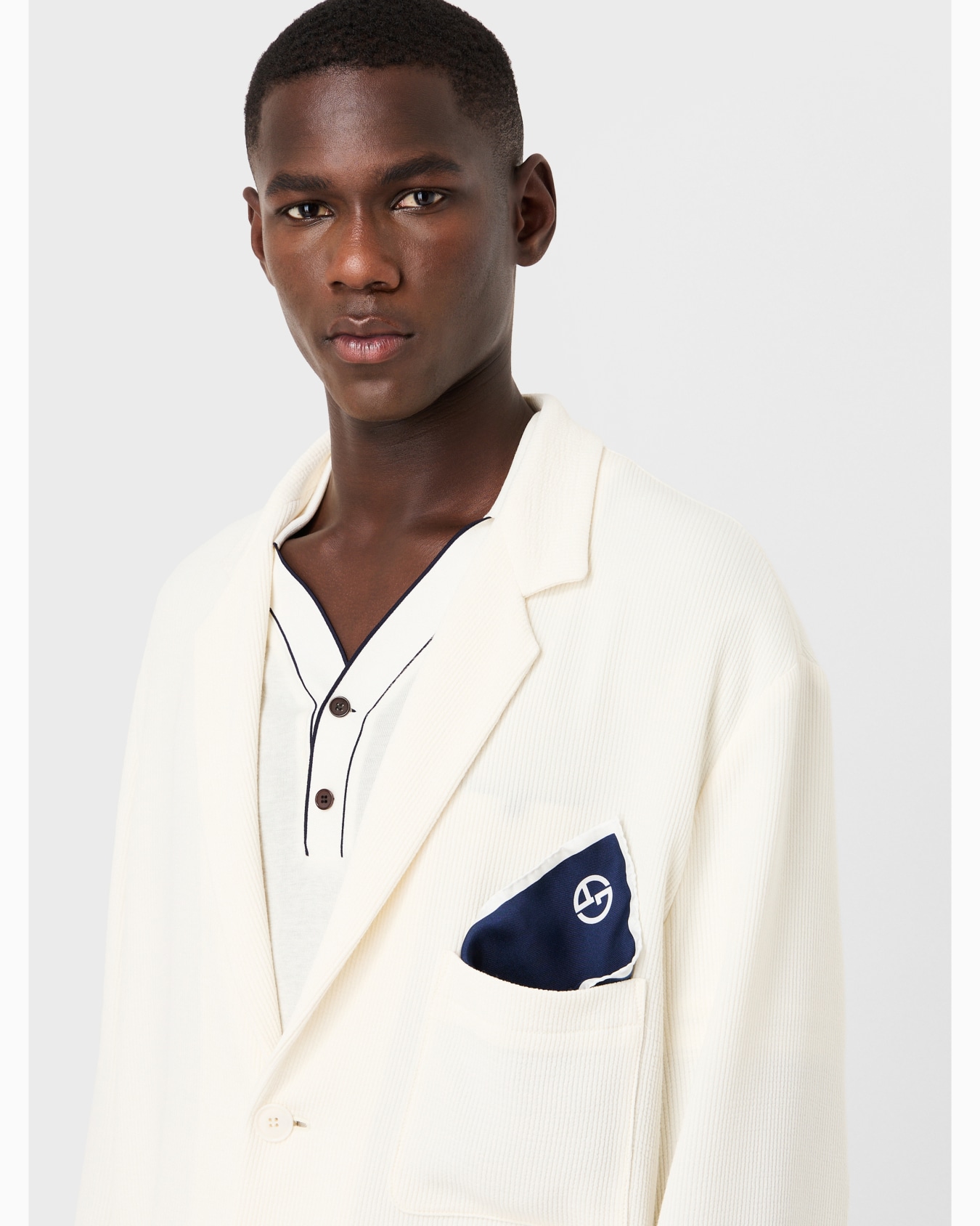 Silk pocket square with logo | Giorgio Armani