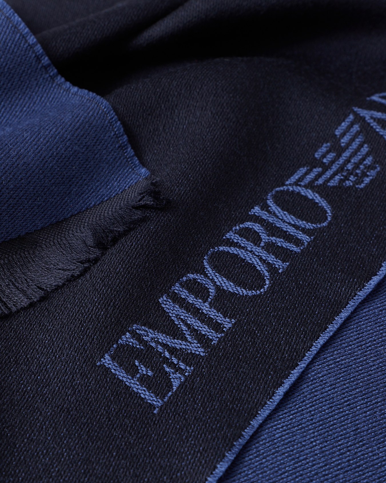 Wool scarf with jacquard logo lettering | Emporio Armani