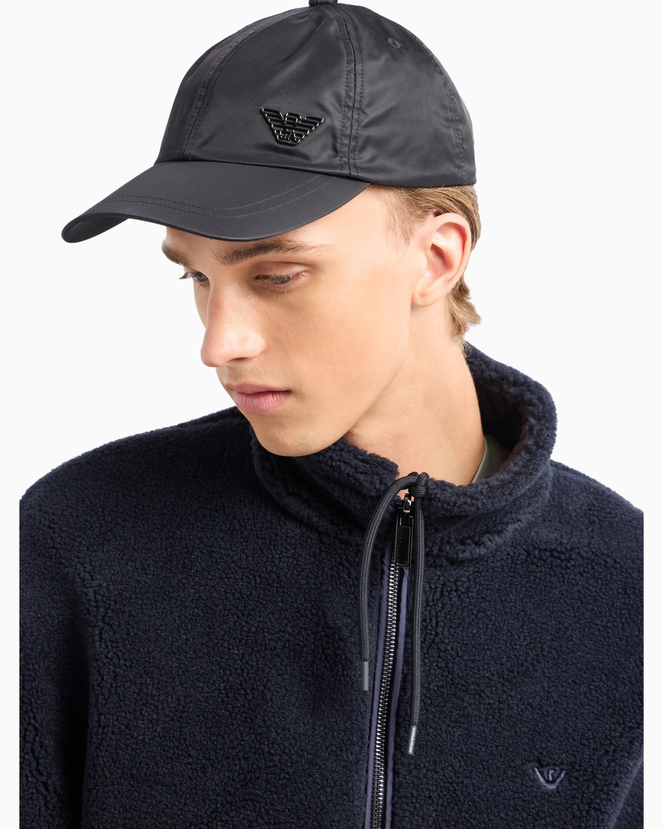 Nylon baseball cap with eagle plate | Emporio Armani