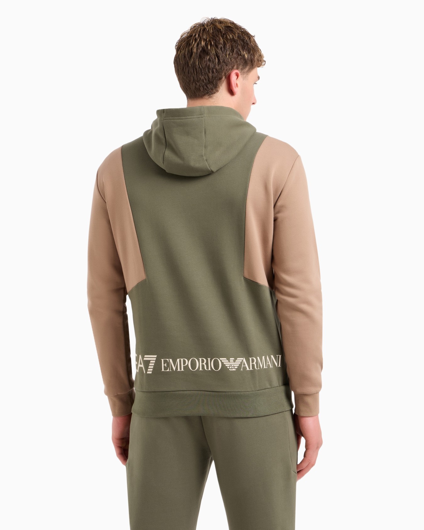 Sweat shirt a capuche Athletic Colour Block en melange de coton