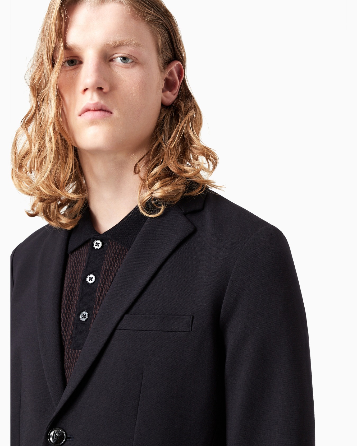 Stitched-jersey single-breasted jacket | Emporio Armani