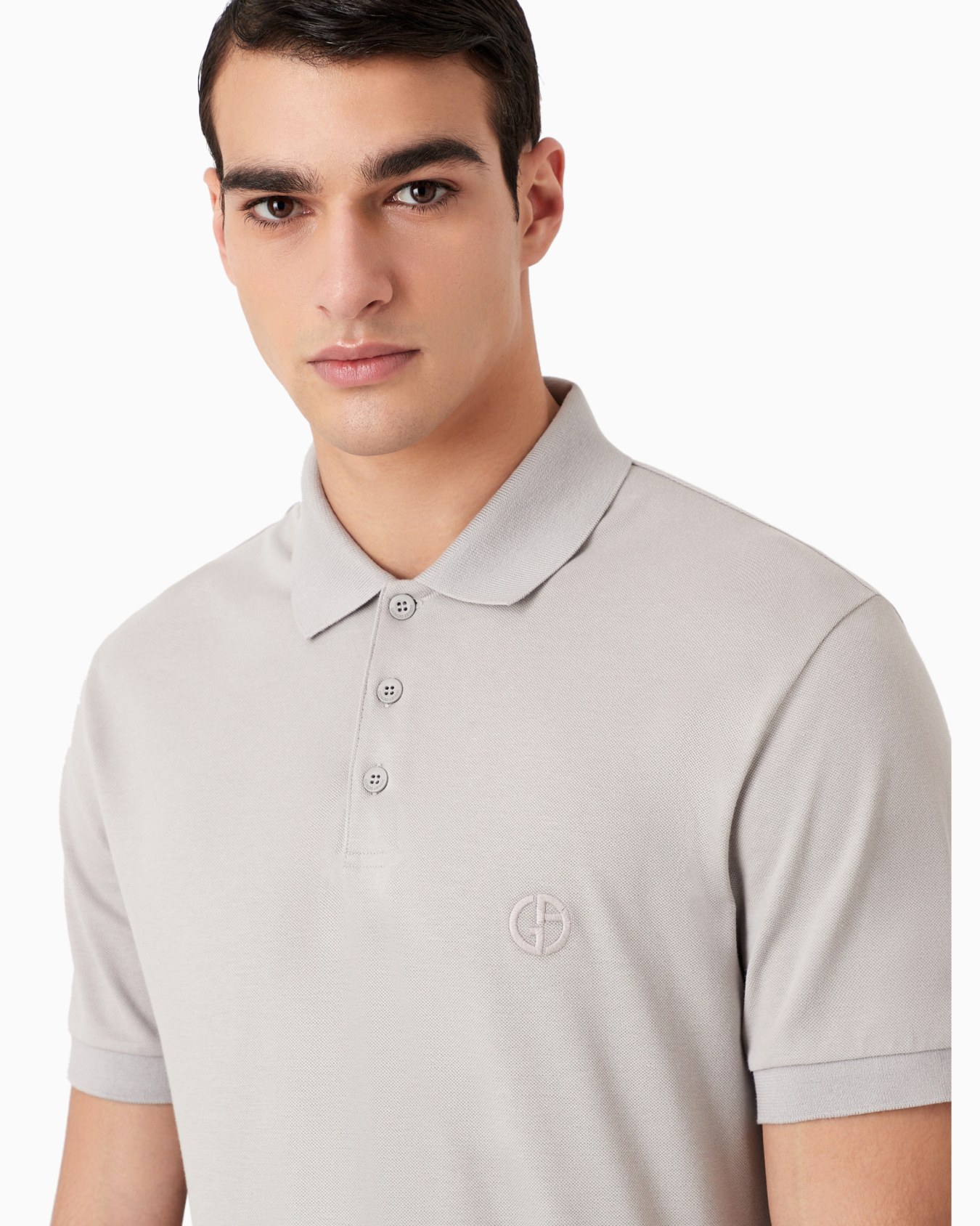 Stretch cotton piqué polo shirt | Giorgio Armani