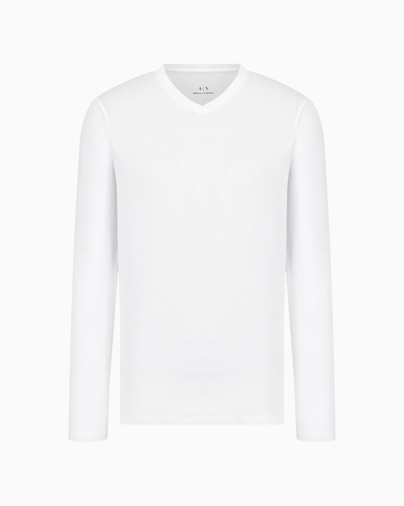 T shirt manches longues col V en coton Pima