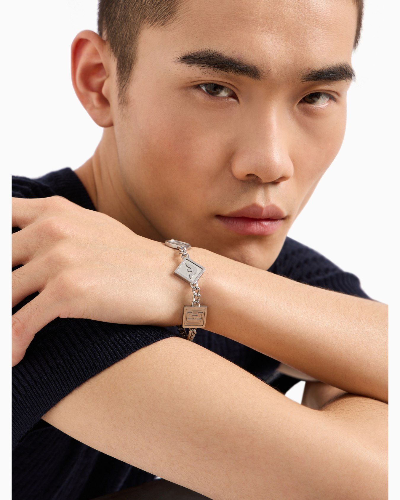 Stainless Steel Station Chain Bracelet | Emporio Armani