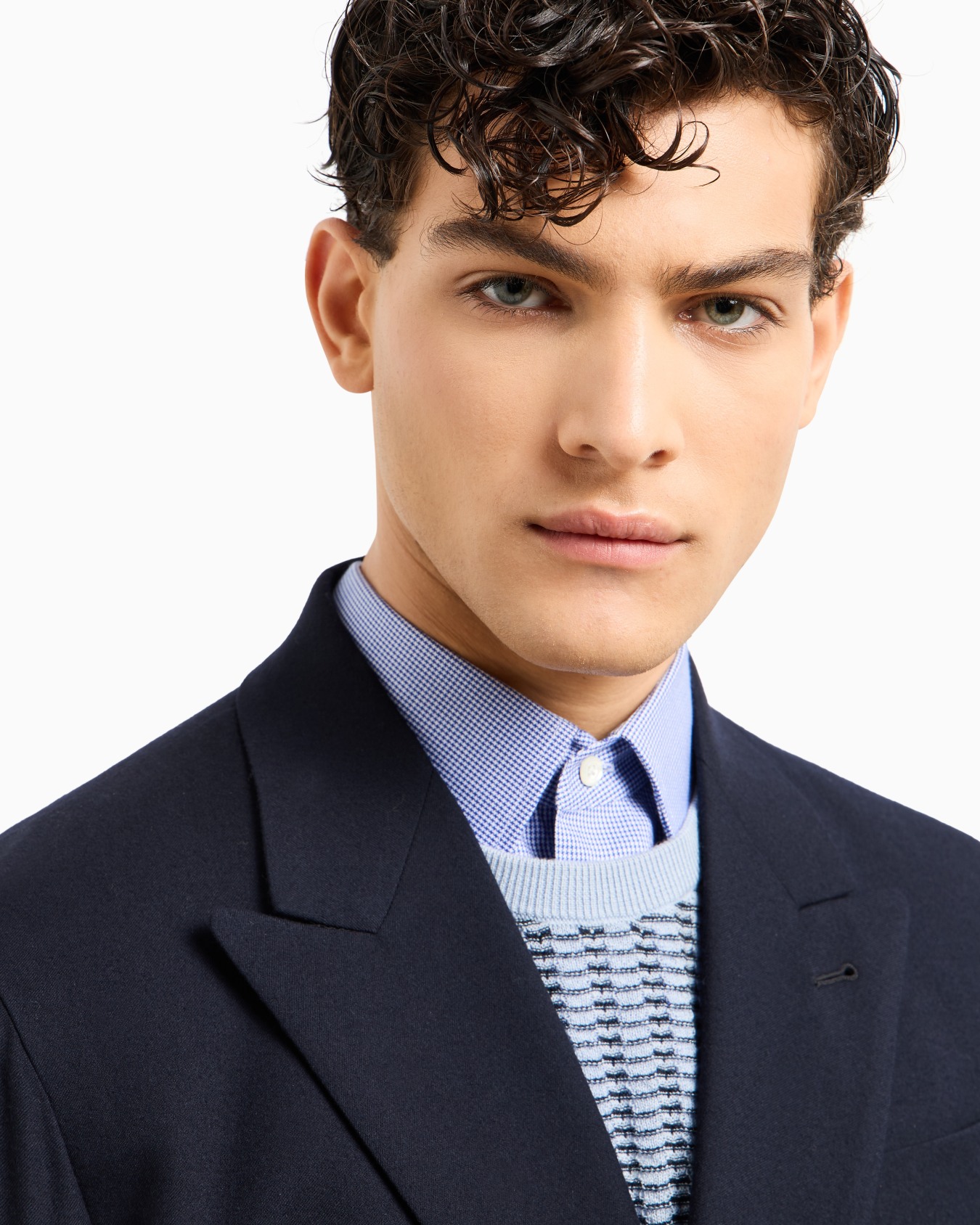 Double-breasted jacket in fluid wool | Emporio Armani Double-breasted jacket in fluid wool | Emporio Armani