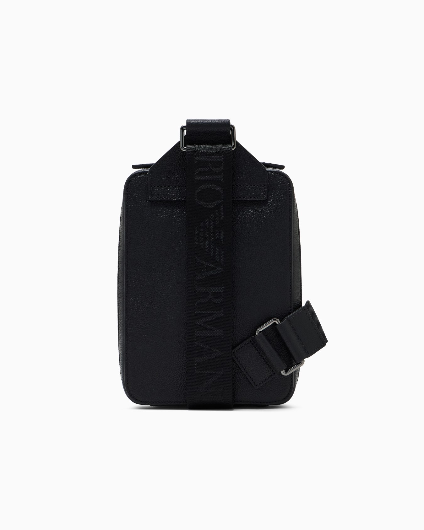 Tumbled-leather, one-shoulder mini backpack | Emporio Armani