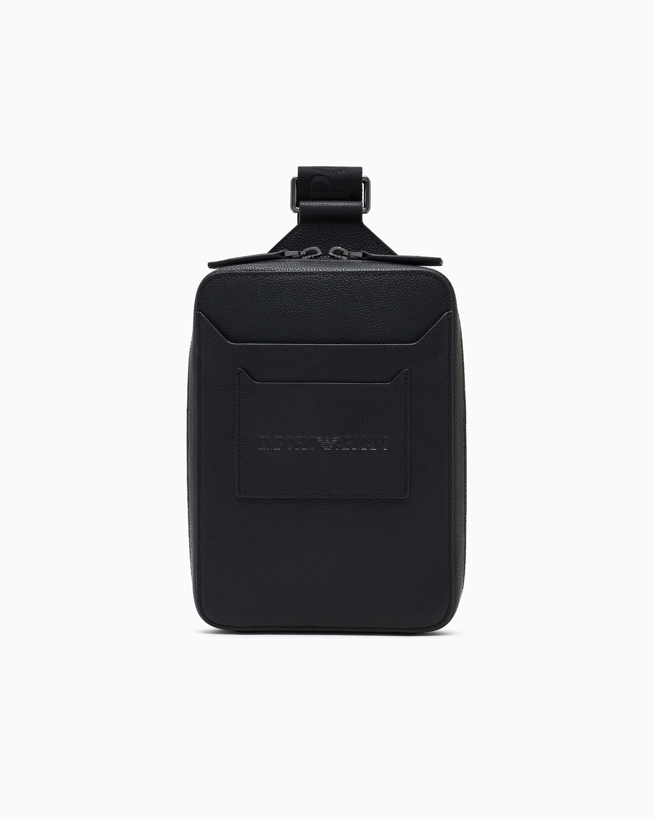 Tumbled-leather, one-shoulder mini backpack | Emporio Armani