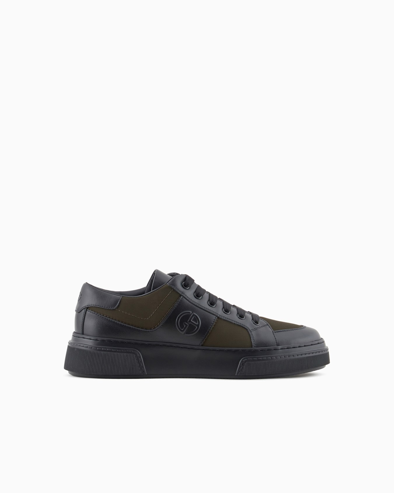 Sneakers en cuir et tissu Giorgio Armani