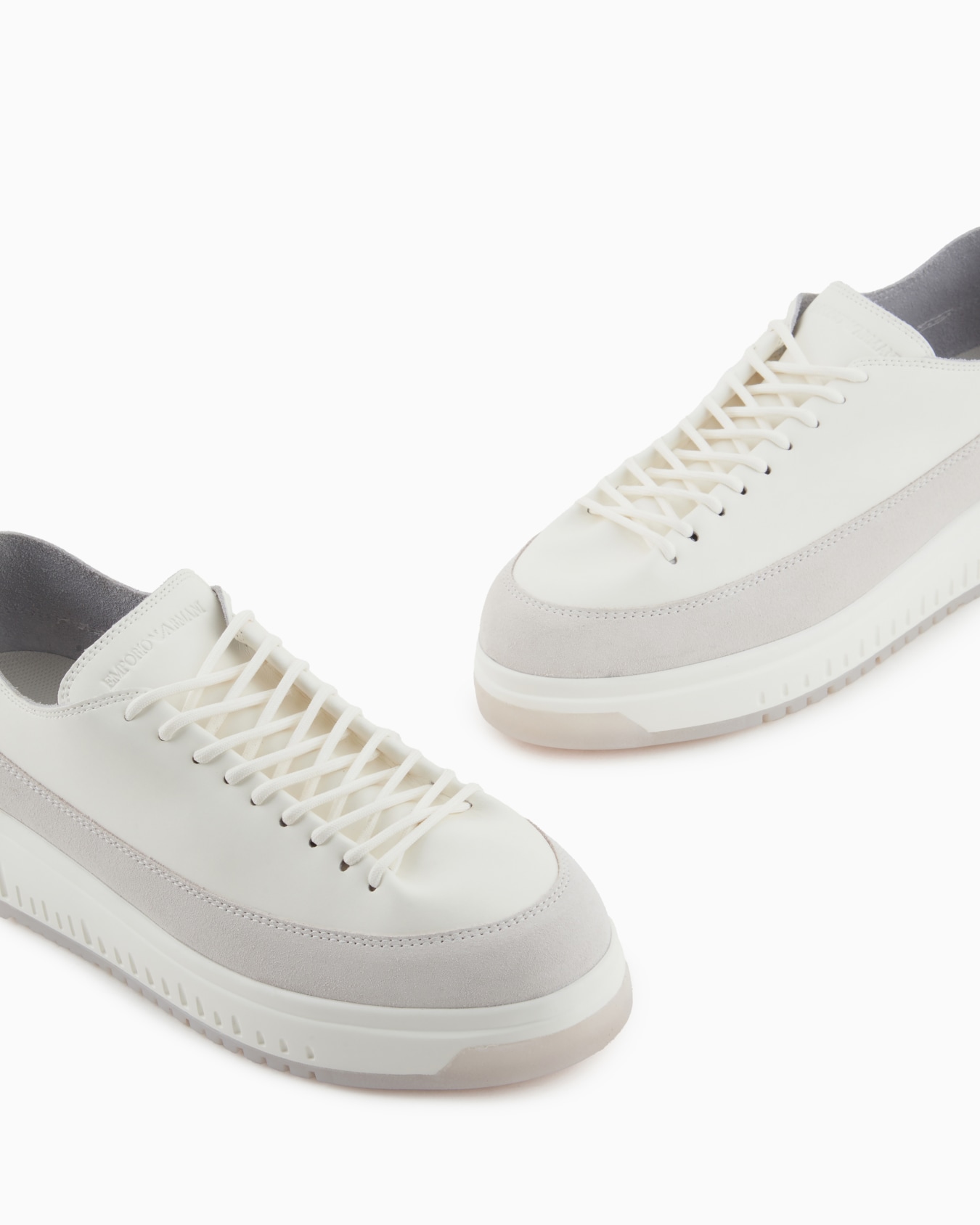 Leather And Suede Sneakers With Knurled Soles Emporio Armani Leather And Suede Sneakers With Knurled Soles Emporio Armani