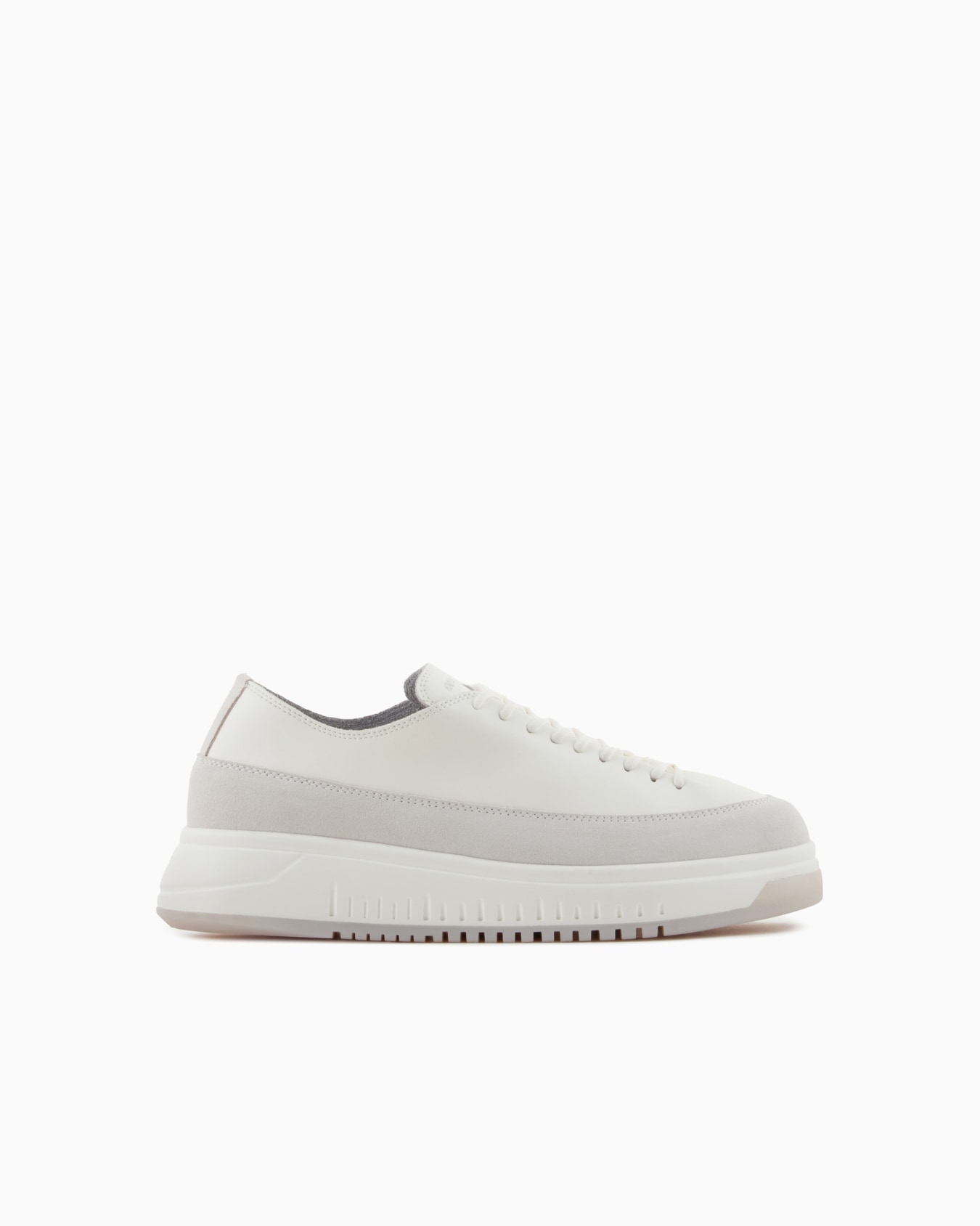 Leather And Suede Sneakers With Knurled Soles Emporio Armani Leather And Suede Sneakers With Knurled Soles Emporio Armani