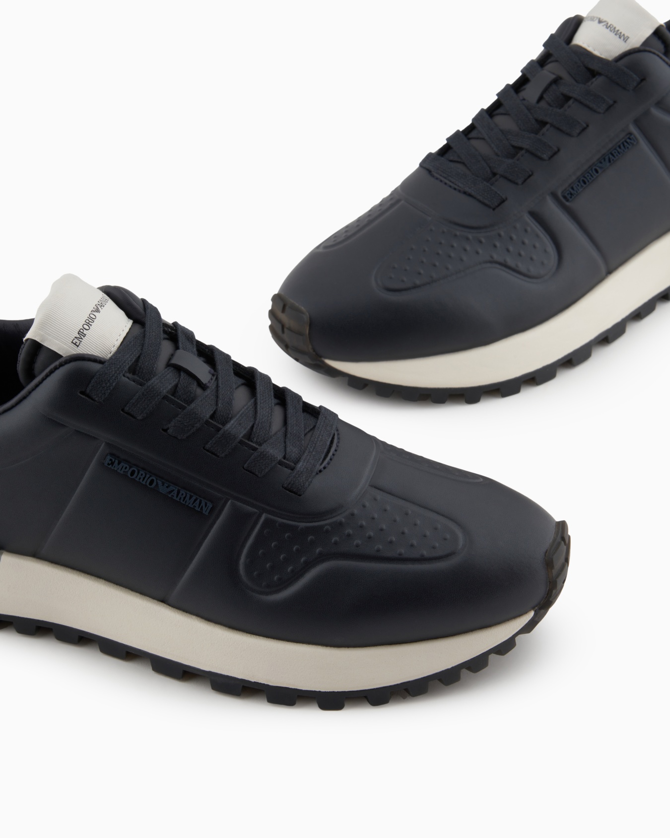 Leather Sneakers With Thermoformed Details Emporio Armani Leather Sneakers With Thermoformed Details Emporio Armani