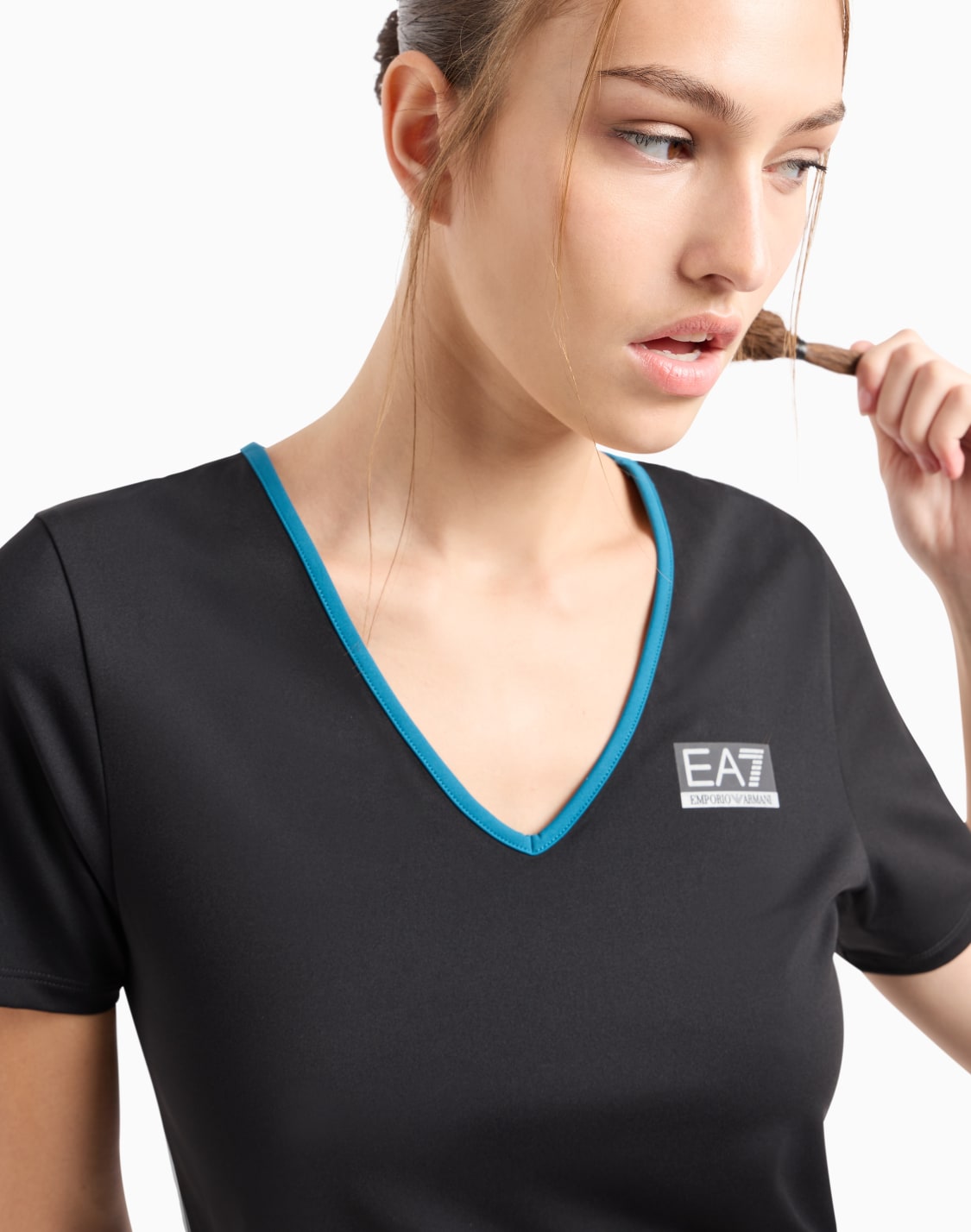 T shirt a encolure en V Dynamic Athlete en tissu technique VENTUS7 EA7