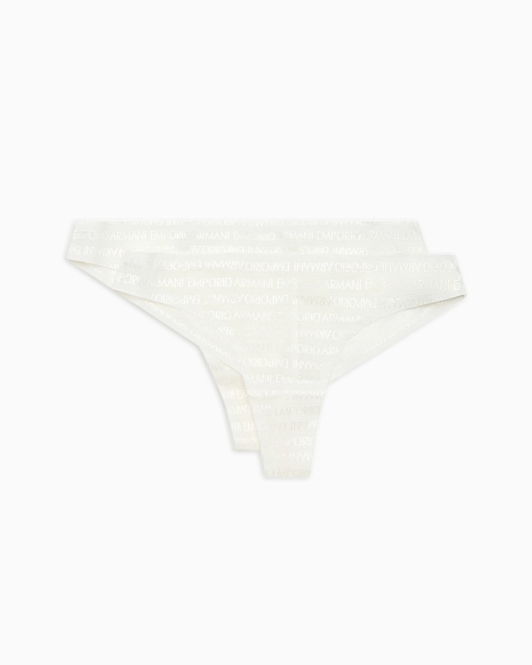 Two-pack of ASV recycled bonded mesh Brazilian briefs with all-over ...