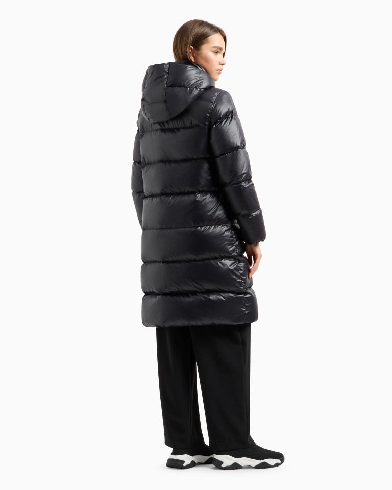 Icon Project Long Padded Jacket with Hood | Armani Exchange