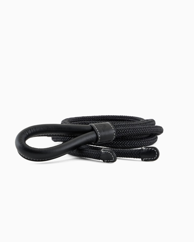 Rope-effect leather tubular belt | Emporio Armani