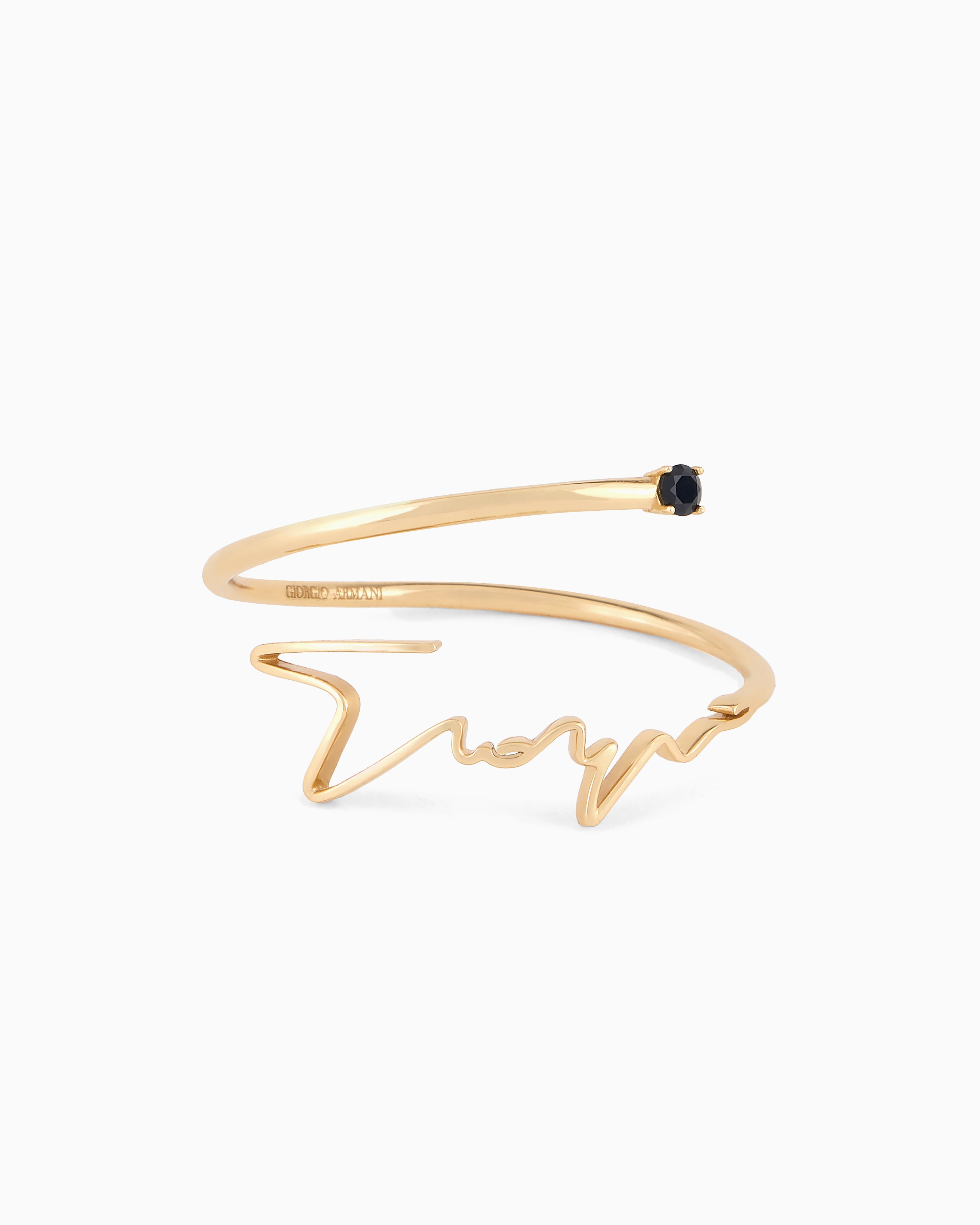 Giorgio Armani Official Store Sterling Silver Signature Logo Bangle In ...